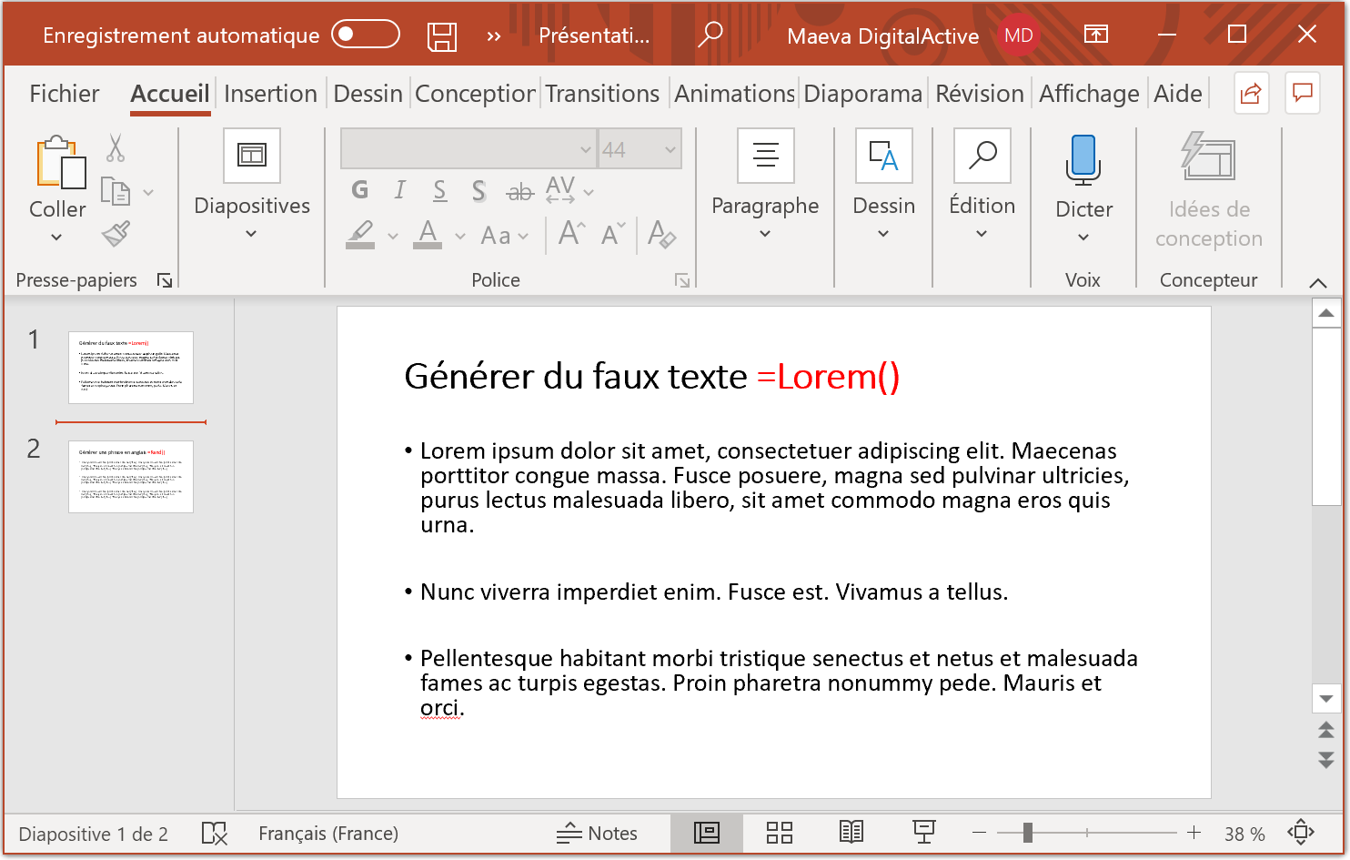 Astuces Microsoft - Générer du faux-texte - MaevaDigitalActive